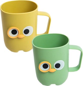 Artibetter 2 St&uuml;ck Cartoon Zahnb&uuml;rstenbecher aus Sicherem PP Kunststoff Bunte Mundsp&uuml;lbecher f&uuml;r Badezimmer Wiederverwendbare Trink Aufbewahrungsbecher Praktisch