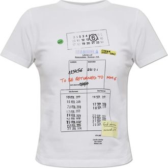 Maison Margiela Femme, Tops, Blanc, Taille: 38 FR T-Shirt Imprim&eacute; Color&eacute;