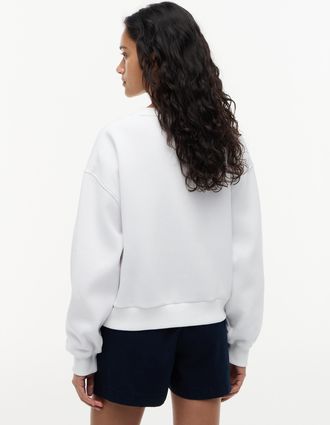Tommy Hilfiger Sweatshirt TOMMY HILFIGER EXT CORP LOGO, Damen, Gr. L (42/44), th optic wei&szlig;, Sweatware, Obermaterial: 63% Baumwolle, 37% Polyester, bedruckt, regular