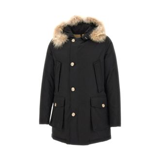 Woolrich Homme, Manteaux, Noir, Taille: 2XL Manteaux Noirs avec Rev&ecirc;tement Teflon