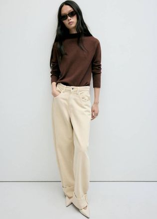 Mango Pull-over maille col montant chocolat - Femme - XXL - MANGO