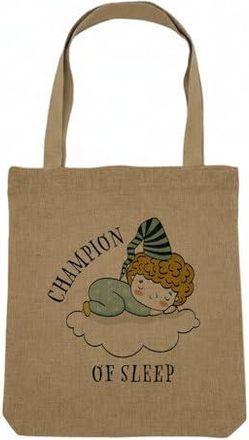 Fabulous Sac Shopping Tote Bag Aspect Lin - Champion of Sleep Original Drawing Cute Baby - Sac de Courses Toile Epaisse 360g Beige Naturel Cabas Port&eacute; Epaule S
