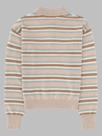 Guest In Residence Striped Cashmere Polo Sweater - Beige