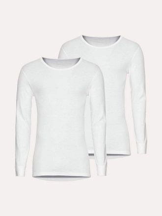 Walbusch Langarmshirt Herren Thermo-Langarmshirt 2er-Pack angeraut Baumwolle W&auml;rmend, schlauchgestrickt ohne Seitenn&auml;hte, b&uuml;gelfrei, pflegeleicht