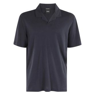 HUGO BOSS Homme, Tops, Bleu, Taille: M Polo Bleu Manches Courtes Col V