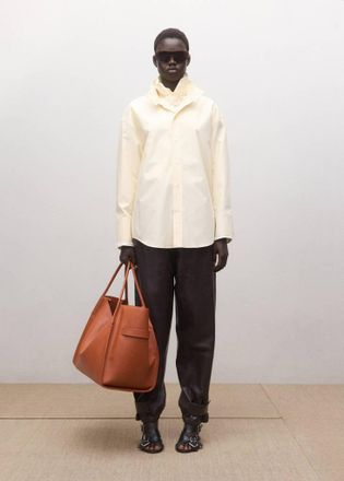 Mango Chemise &agrave; col combin&eacute; jaune - Femme - XS-S - MANGO