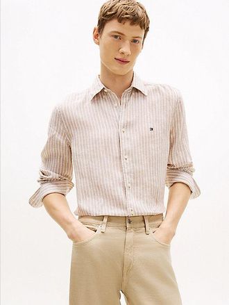 Tommy Hilfiger Chemise coupe standard &agrave; rayures en pur lin