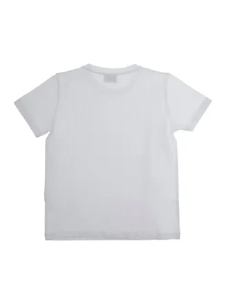 Golden Goose Boys White T-Shirt With Round Neck And Logo Cotton T-Shirts Polos