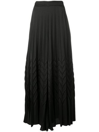 Blumarine pantalon palazzo &agrave; chevrons - Noir
