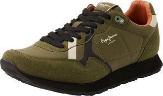Pepe Jeans London Herren M Print Runner Sneak, Grün Safari Green, 44.5 EU