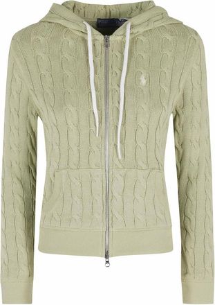 Polo Ralph Lauren Femme, Sweatshirts et sweats &agrave; capuche, Vert, Taille: 42 FR Long Sleeve Full ZIP