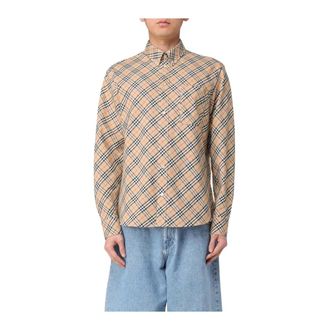 Burberry Homme, Chemises, Beige, Taille: S Chemise de luxe en coton &agrave; carreaux
