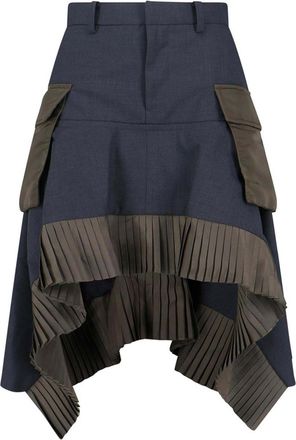 sacai Jupe Midi - Gris