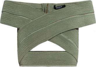 Balmain Femme, Blouses et Chemises, Vert, Taille: 40 FR Sleeveless Cropped Top