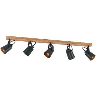 Lindby Spot &agrave; intensit&eacute; variable Kimban en bois pour salon & salle &agrave; manger