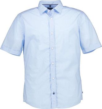 Olymp Herren Kurzarmhemd blau Baumwolle