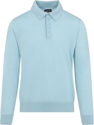 Giorgio Armani Homme, Pulls, Bleu, Taille: S Polo &agrave; manches longues
