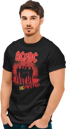 AC/DC UKPWR UP MEACDCRTS090 T-Shirt Herren, Schwarz, Größe XL, Schwarz, XL