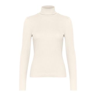 Gestuz Rollkragen Puff Top & T-Shirt Egret - - Knitwear - Damen - Beige - XL