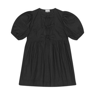 Ganni Schwarzes Bio-Baumwollkleid - - Dresses - Damen - Schwarzk - L