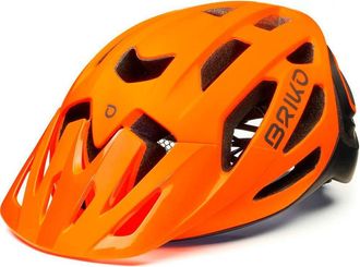 Briko Sismic Fahrradhelm, Orange (Fluor Black), Medium