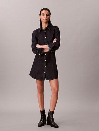 Calvin Klein Denim-kleid Mit N&auml;hten - Classic Ck Rinse - Damen - XS