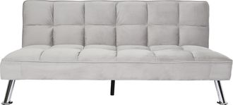 Mendler Sofa HWC-K21, Klappsofa Couch Schlafsofa, Nosagfederung Schlaffunktion Liegefläche 181x107cm - Samt, grau