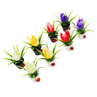 NUOBESTY 8 St&uuml;ck Miniatur Kunstpflanzen im Topf K&uuml;nstliche Bonsai Dekoration Kompakte Tisch Gartendeko Realistische Puppenhaus Vasen Vielseitige Mikro Landscha