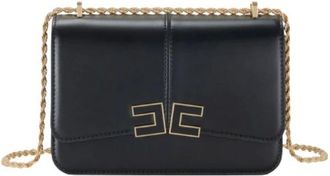 Elisabetta Franchi Femme, Sacs, Noir, Taille: ONE Size Sac bandouli&egrave;re avec d&eacute;tail logo