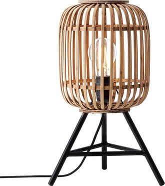 Brilliant Lampe Woodrow Tischleuchte hellbraun | 1x A60, E27, 60W, g.f. Normallampen n. ent. | Mit Schnurzwischenschalter | Für LED-Leuchtmittel geeignet