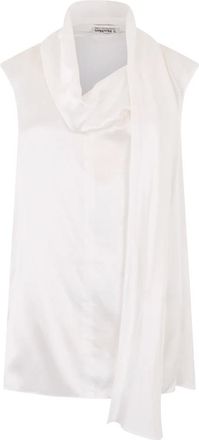 Max Mara Femme, Blouses et Chemises, Blanc, Taille: 42 FR Top en satin de soie