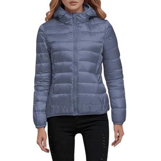 Generic Vestes courtes l&eacute;g&egrave;res et chaudes &agrave; capuche pour femme - Manteau dhiver &agrave; isolation thermique - Coupe-vent - Blanc - Mode pour un usage quotidien d&eacute;co