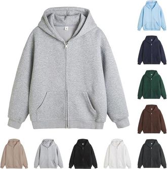 Generic Veste à capuche en polaire à fermeture éclair pour homme - Uni - Vêtement dhiver - Sweat à capuche confortable - Manches longues - Haut athlétique - C