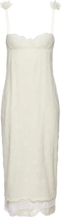 Magda Butrym Femme, Robes, Beige, Taille: 38 FR Jacquard Silk-Blend Midi Dress