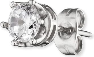 Save Brave Save Brave Caesar Herren Ohrstecker aus Edelstahl mit einem weißen Zirkonia Stein - Butterfly Verschluss - Größe: 5,5 mm - ohne Nickel und Blei - inkl