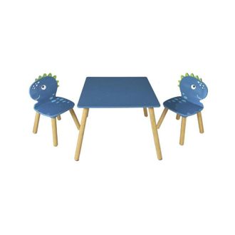 Paris Prix Paris Prix - Table & 2 Chaises Enfant Dino 55cm Bleu