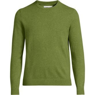 Lands End Kaschmirpullover mit rundem Ausschnitt, Herren, Größe:44-46 regular, Grün, Kaschmir, by Lands End