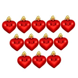 Pretyzoom Weihnachtsherz-Dekorationen 36 St&uuml;ck Weihnachtsanh&auml;nger Herzf&ouml;rmige Christbaumschmuck