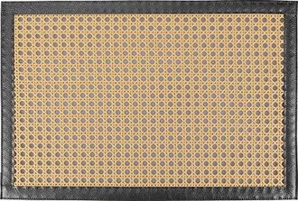 Villa D'Este Home Tivoli 6er Set Platzdeckchen Wiener Stroh Optik mit schwarzem Rand Scandi