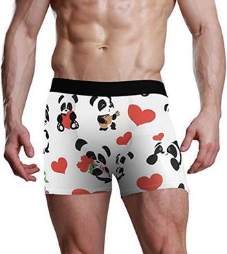 Montoj Boxer Stretch pour Homme Motif Pandas avec coeur - - M