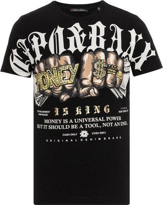 Cipo & Baxx T-Shirt T-Shirt mit Rundhals-Ausschnitt