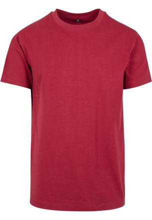Build Your Brand Herren T-Shirt Round Neck, M&auml;nner Basic T-Shirt mit Rundhalsausschnit, Regular Fit, Baumwolle, Burgundy, XXL
