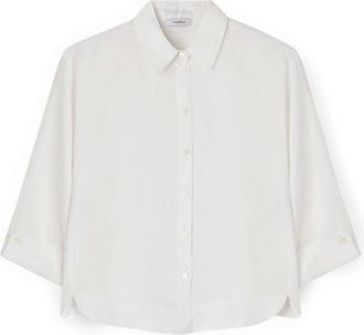 Motivi Femme, Blouses et Chemises, Blanc, Taille: 40 FR Chemise ample en lin