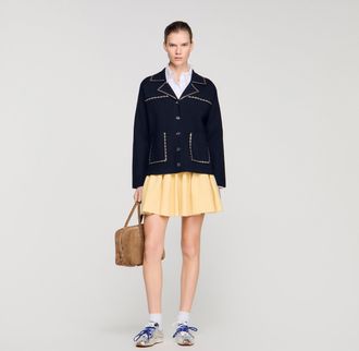 Sandro Cardigan mit Studs und Revers