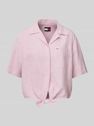 Tommy Jeans Relaxed Fit Hemdbluse aus Baumwoll-Leinen-Mix