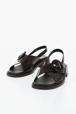 Prada Sandalen aus geb&uuml;rstetem Leder mit Schnalle Prada