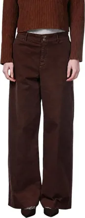 Mason's Pantalon Chino Large New York - Femme - Pantalons - Brun - Taille: 42 FR