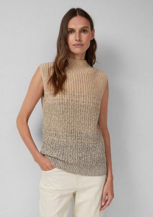 s.Oliver Rundhalspullover Strickpullunder Grobstrickpullunder mit Stehkragen und Farbverlauf