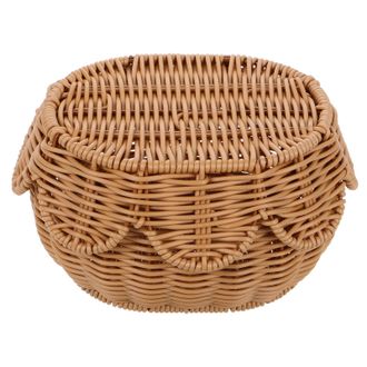 Hemobllo Dekorativer Weidenkorb Aufbewahrungskorb mit Deckel Handgeflochtenes Rattan Vielseitig f&uuml;r Snacks Schmuck und Kosmetik Staubdicht und Feuchtigkeitsges