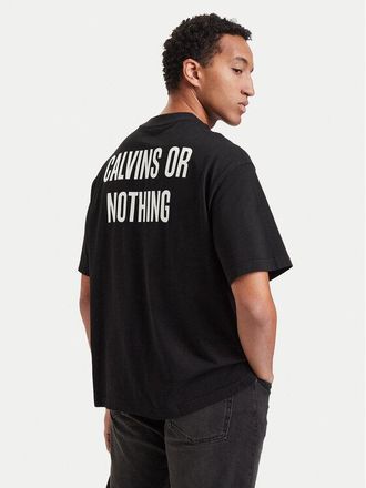 Calvin Klein Jeans T-Shirt Calvins Or Nothing LV04RH825G Schwarz Regular Fit